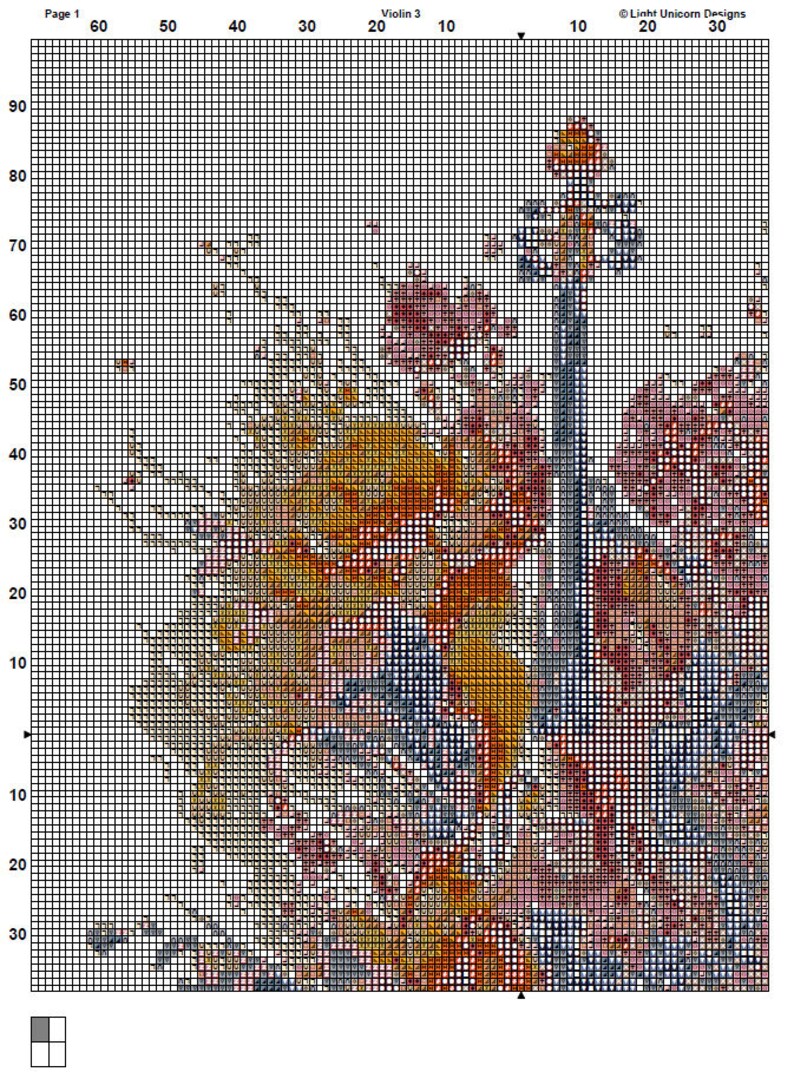 Violin Cross Stitch Pattern 3 Instant PDF Download - Violin Musical ...