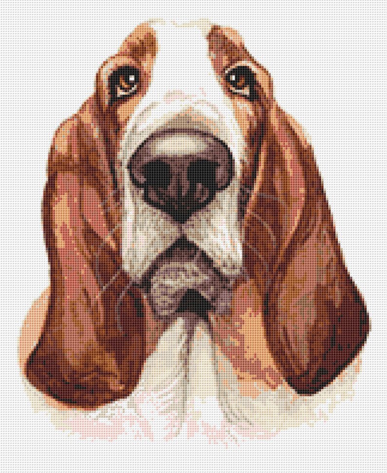 Basset Hound Cross Stitch Pattern 7 Instant PDF Download - Etsy