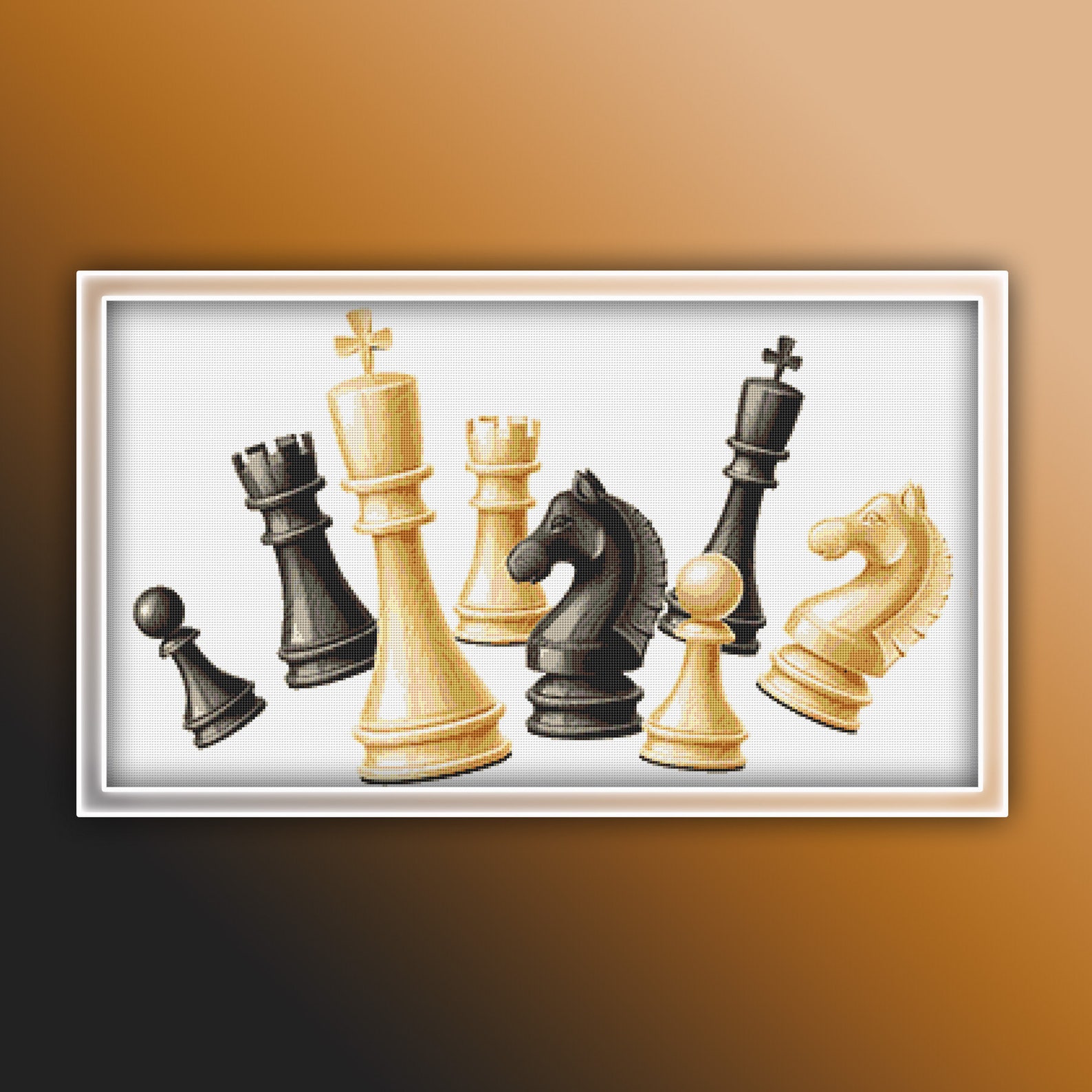 Chess Pieces Cross Stitch Pattern Instant PDF Download Chess | Etsy