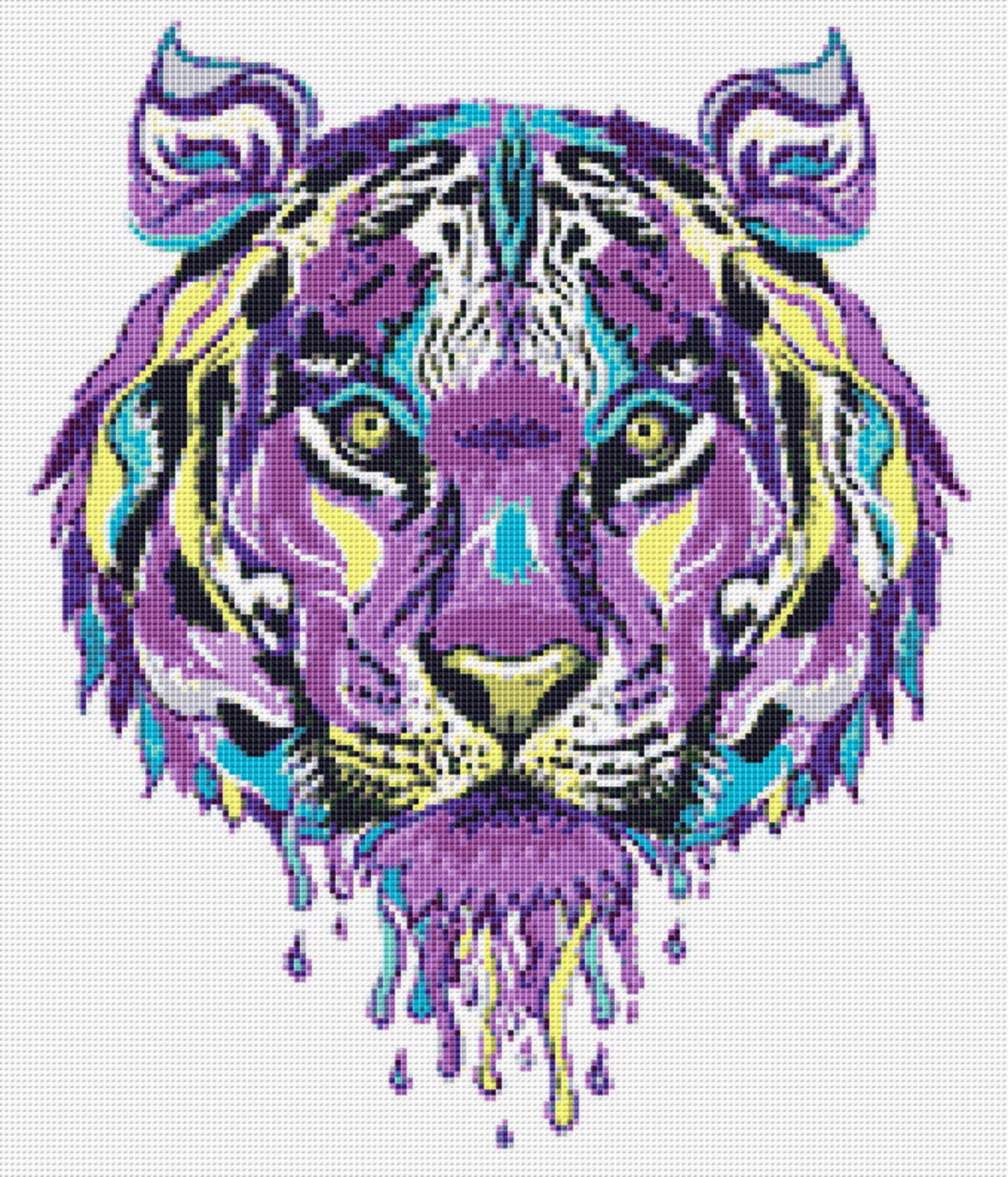 Tiger Cross Stitch Pattern 1 Instant PDF Download Tiger - Etsy