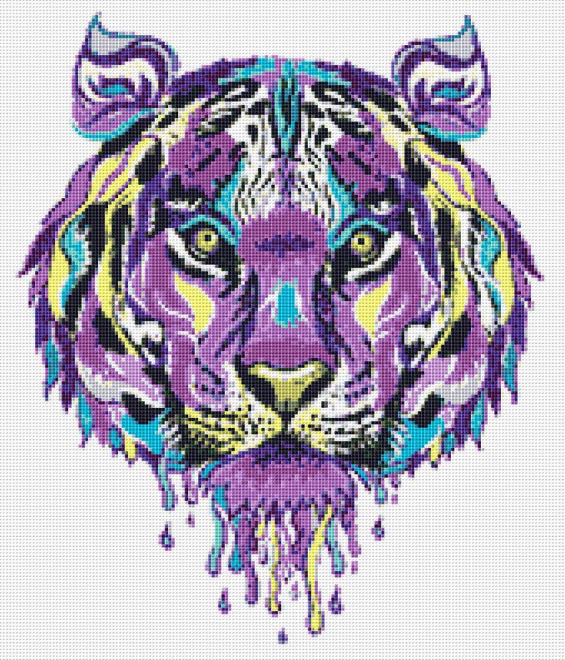 Tiger Cross Stitch Pattern 1 Instant PDF Download Tiger - Etsy