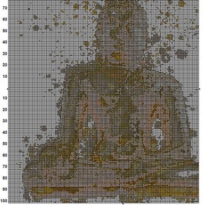 Golden Buddha Statue Cross Stitch Pattern Instant PDF Download - Golden ...