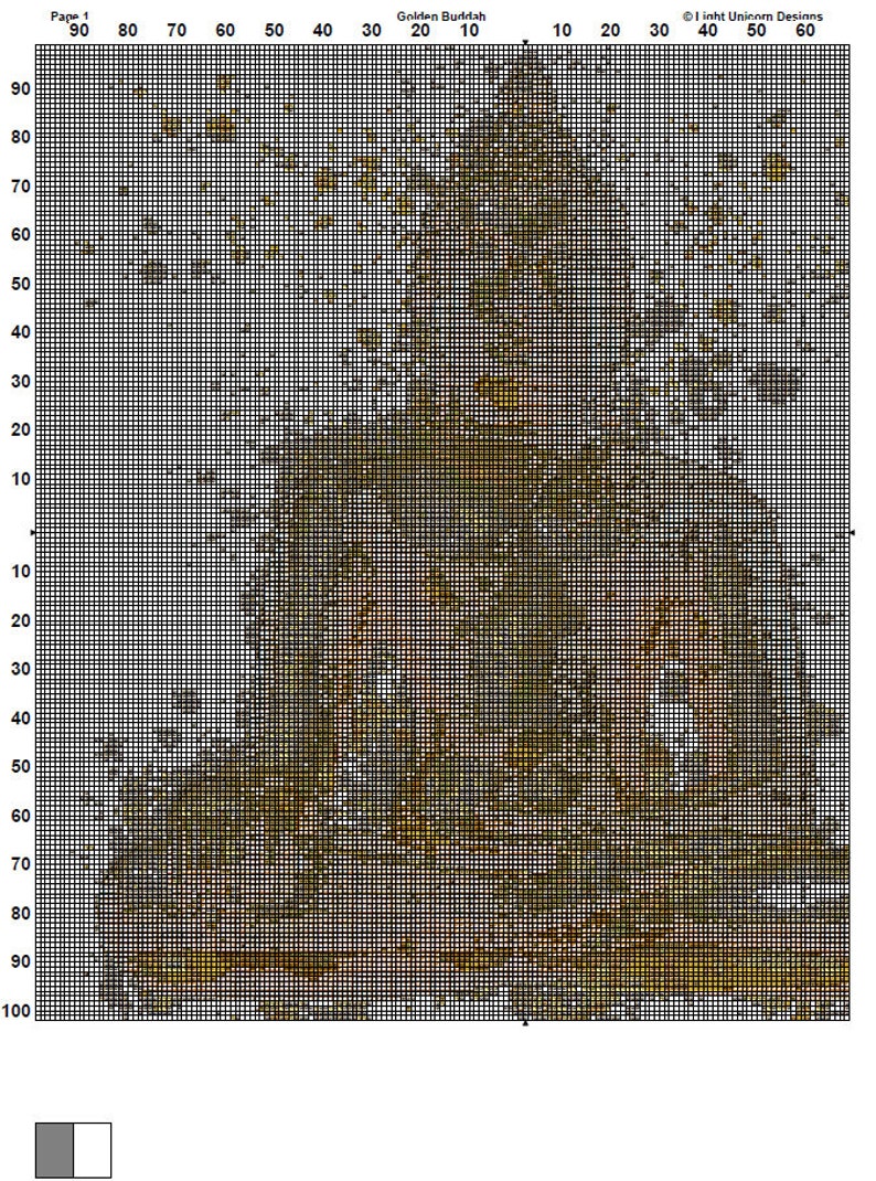 Golden Buddha Statue Cross Stitch Pattern Instant PDF Download - Golden ...