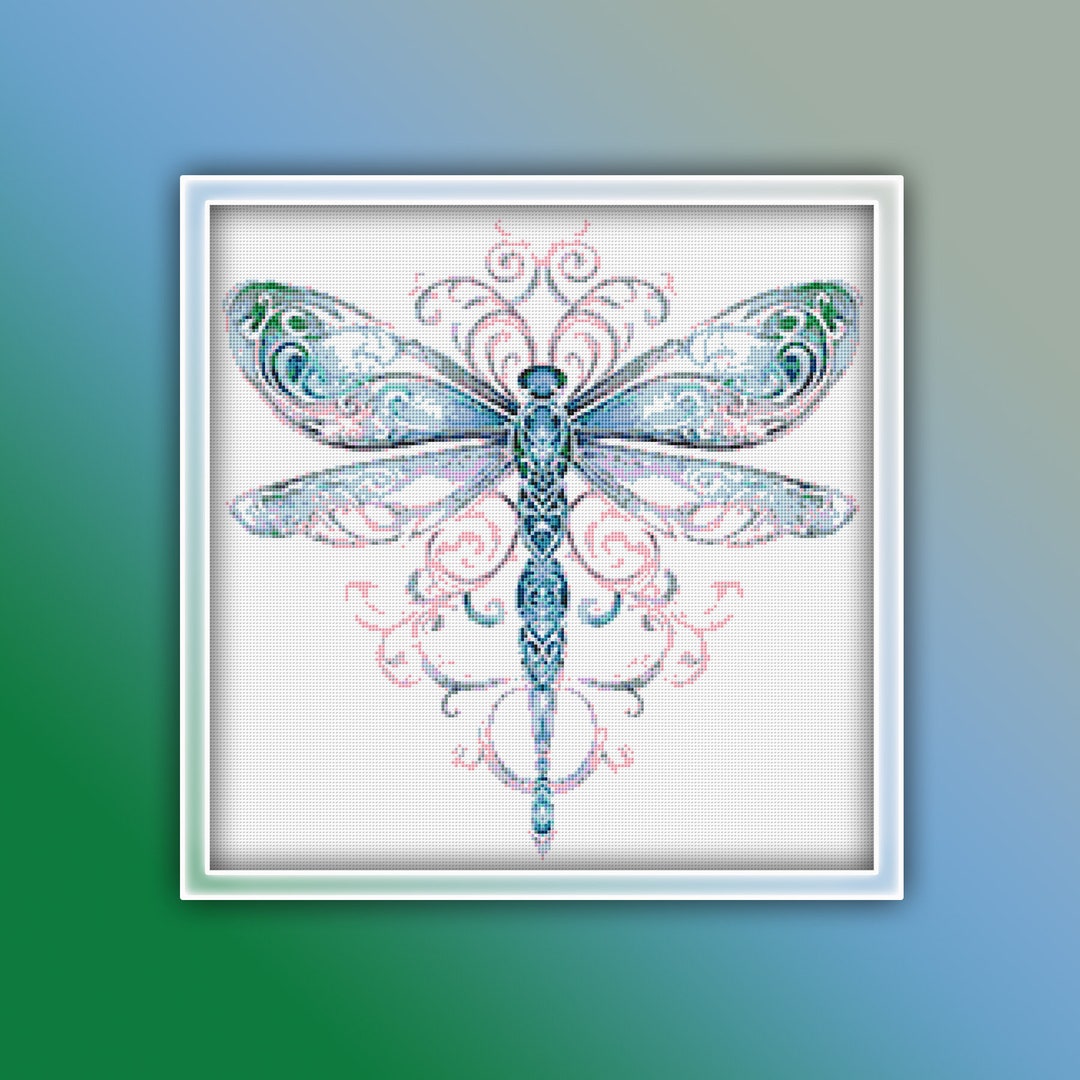 Decorative Dragonfly Cross Stitch Pattern 1 Instant PDF Download ...