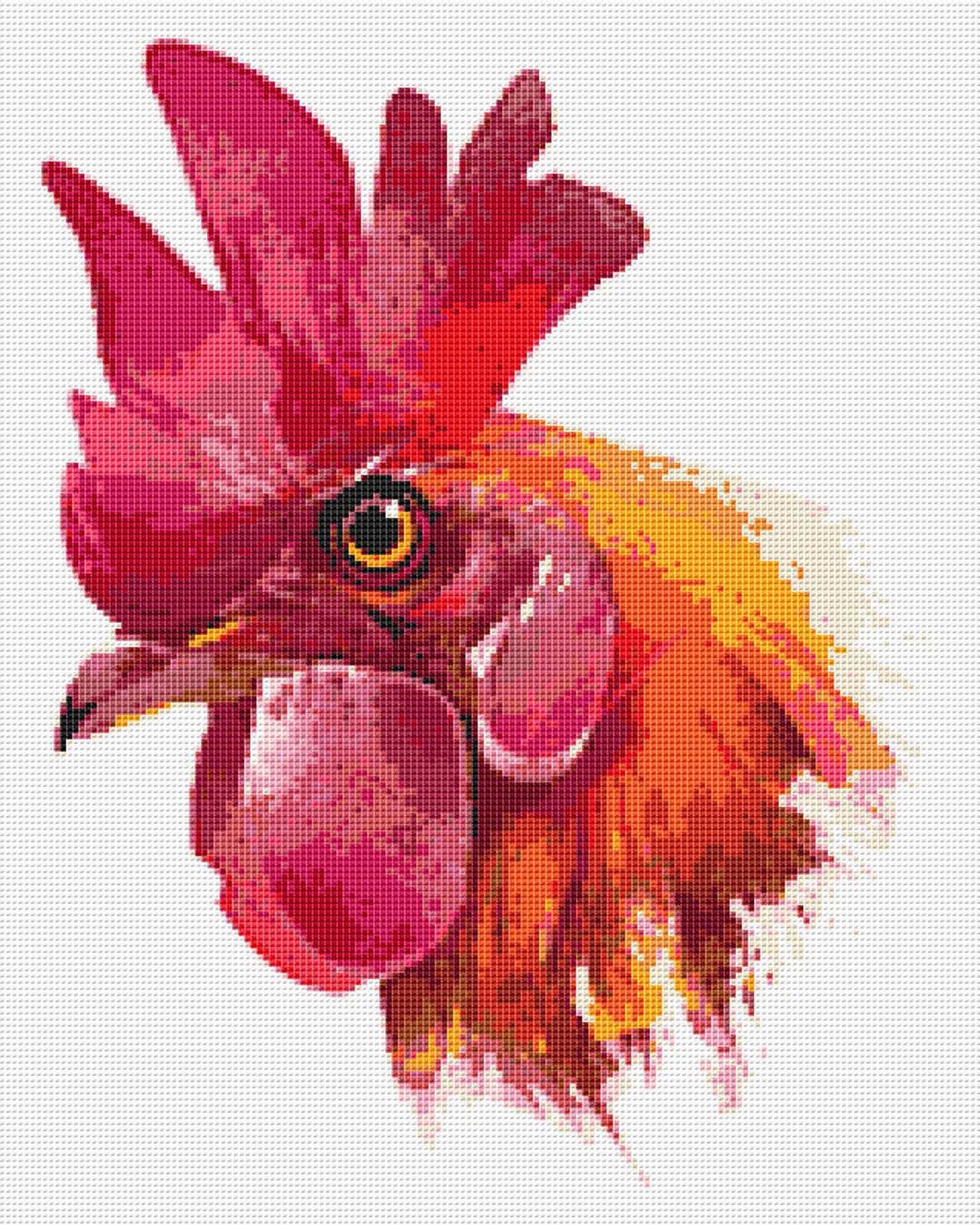 Rooster Cross Stitch Pattern 1 Instant PDF Download Chicken | Etsy