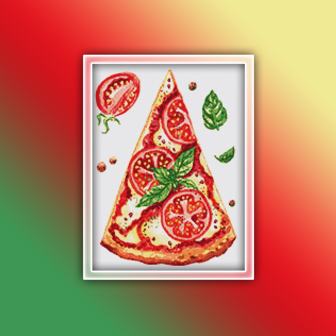 Pizza Slice Cross Stitch Pattern 1 Instant PDF Download - Pizza ...