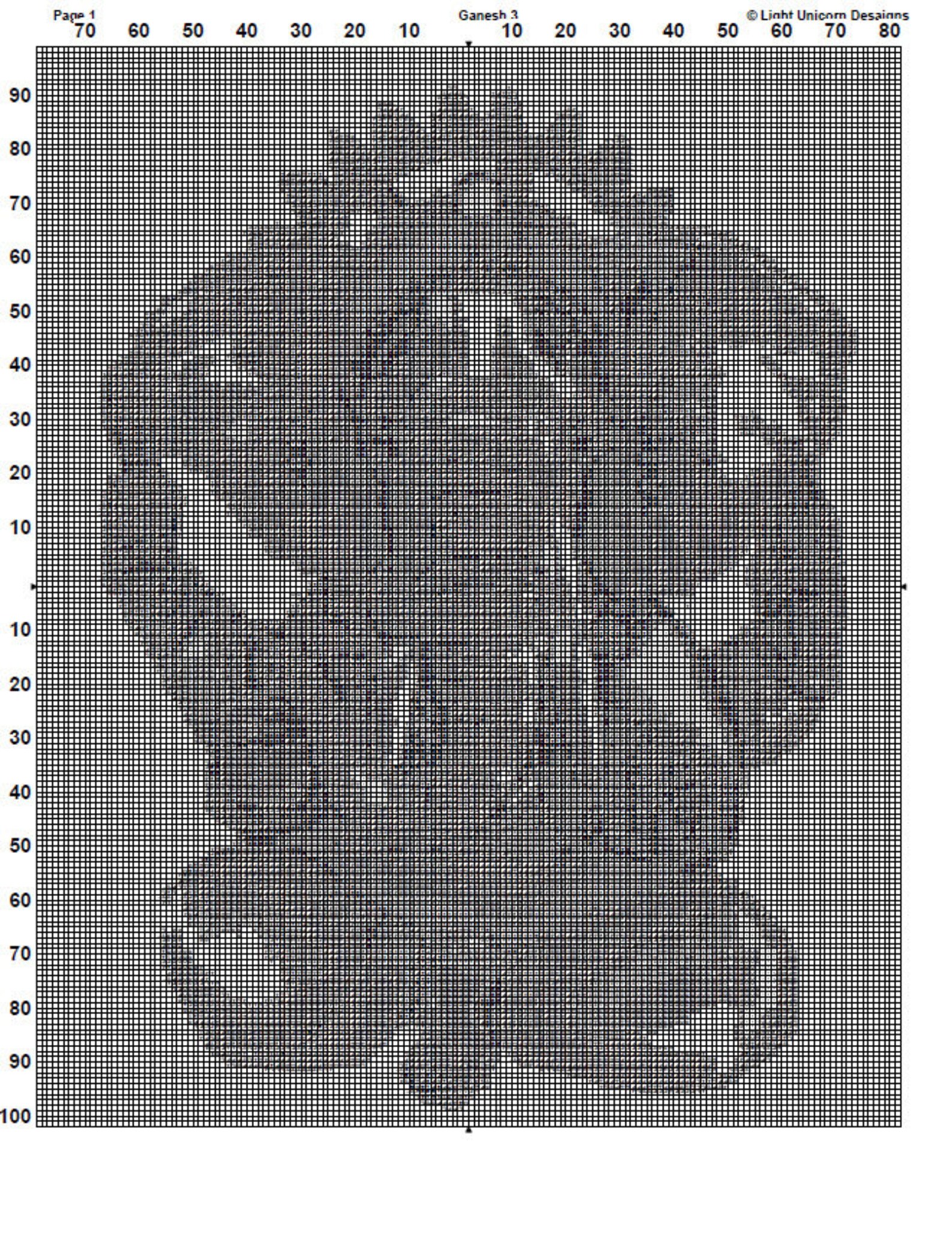 Ganesh Cross Stitch Pattern 3 Instant PDF Download Ganesha Watercolor ...