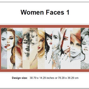 Women Faces Cross Stitch Pattern 1 Instant PDF Download - Woman ...