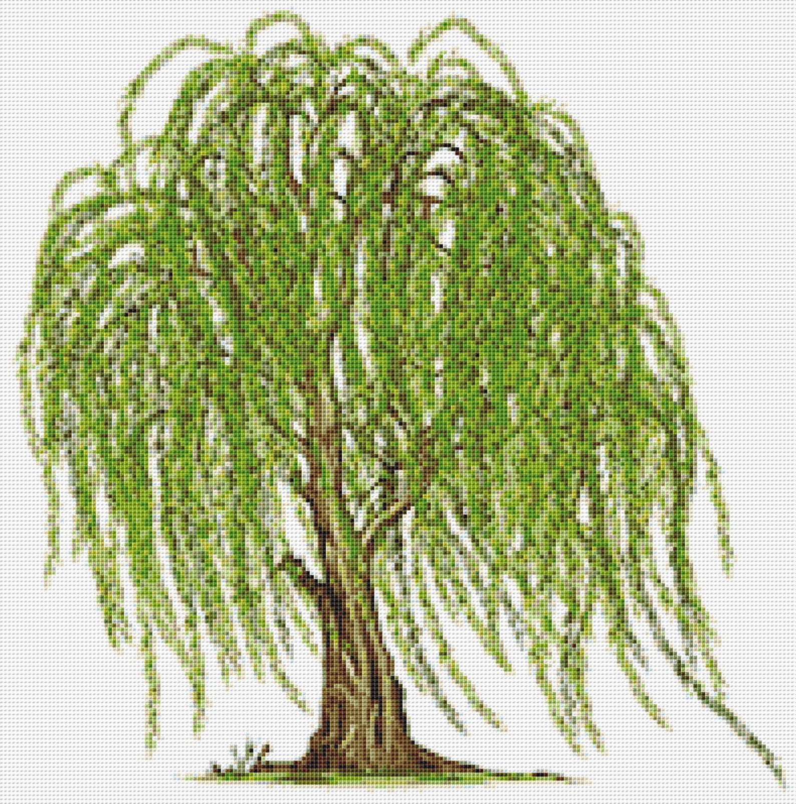 Willow Tree Cross Stitch Pattern Instant PDF Download Summer - Etsy