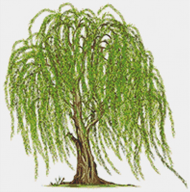 Willow Tree Cross Stitch Pattern Instant PDF Download Summer - Etsy