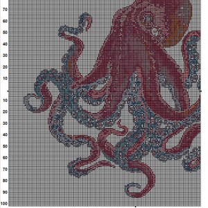 Octopus Cross Stitch Pattern 4 Instant PDF Download - Octopus ...