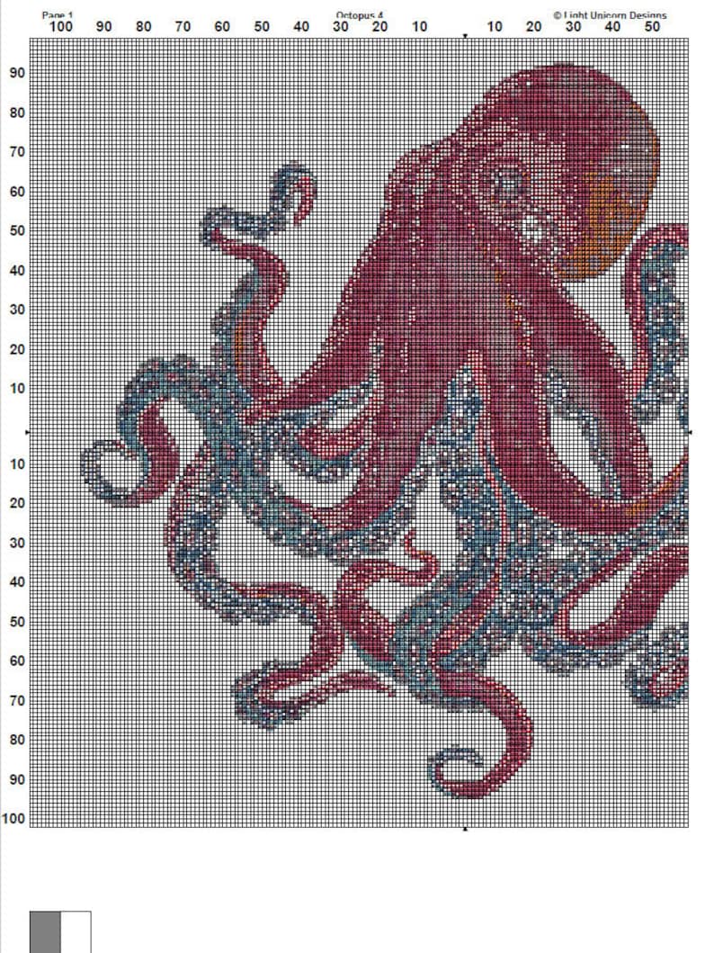 Octopus Cross Stitch Pattern 4 Instant PDF Download - Octopus ...