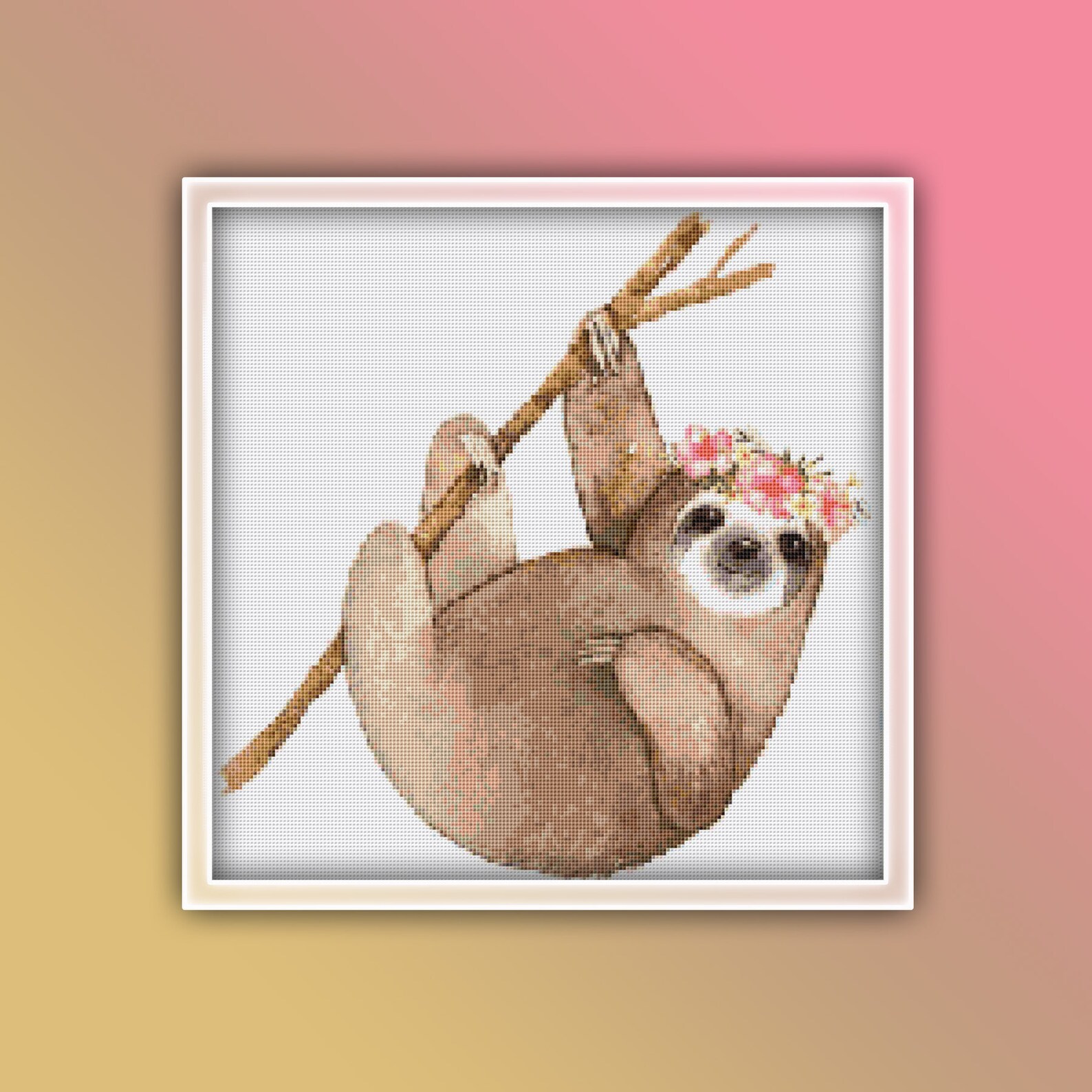 Sloth Cross Stitch Pattern 1 Instant PDF Download Sloth | Etsy