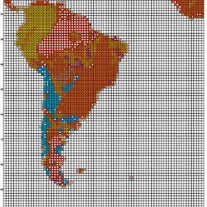 World Map Cross Stitch Pattern 3 Instant PDF Download Earth - Etsy