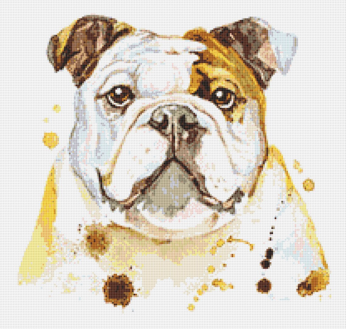 Bulldog Cross Stitch Pattern 1 Instant PDF Download Bulldog | Etsy