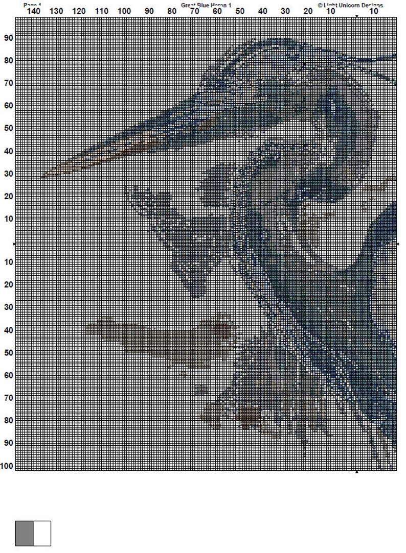 Great Blue Heron Cross Stitch Pattern 1 Instant PDF Download - Heron ...