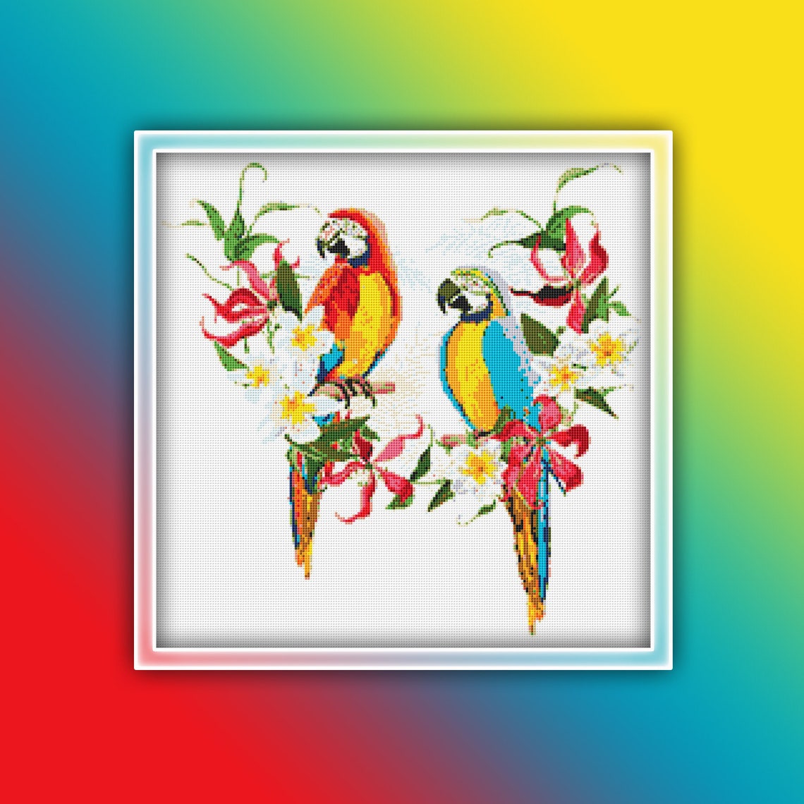 Macaw Cross Stitch Pattern 14 Instant PDF Download Ara | Etsy