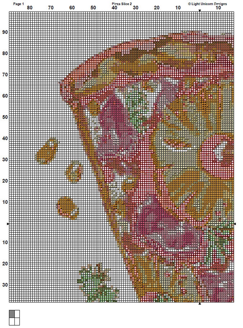 Pizza Slice Cross Stitch Pattern 2 Instant PDF Download - Hawaiian ...