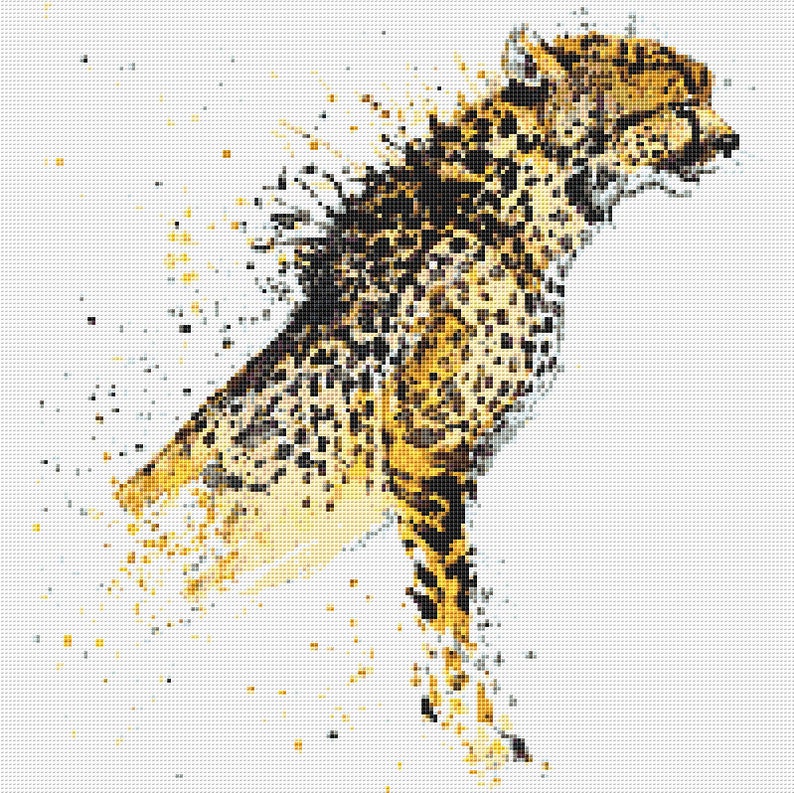 Cheetah Cross Stitch Pattern 1 Instant PDF Download Cheetah | Etsy
