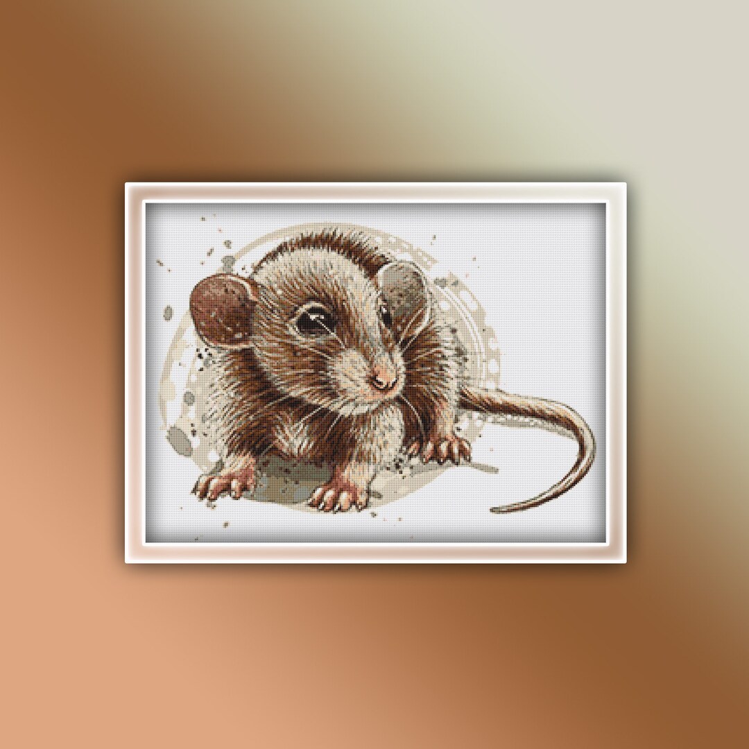 Mouse Cross Stitch Pattern 1 Instant PDF Download - Rat Watercolor ...