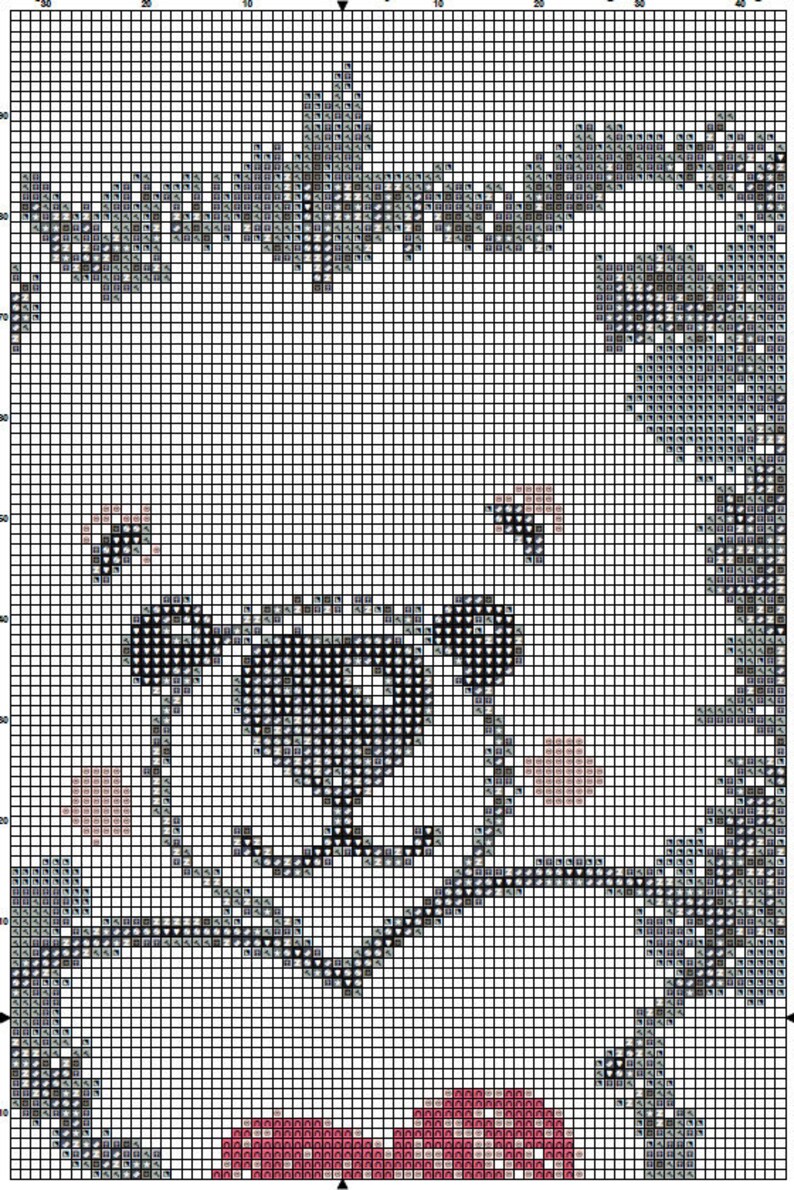 Teddy Bear Cross Stitch Pattern 2 Instant PDF Download Teddy - Etsy