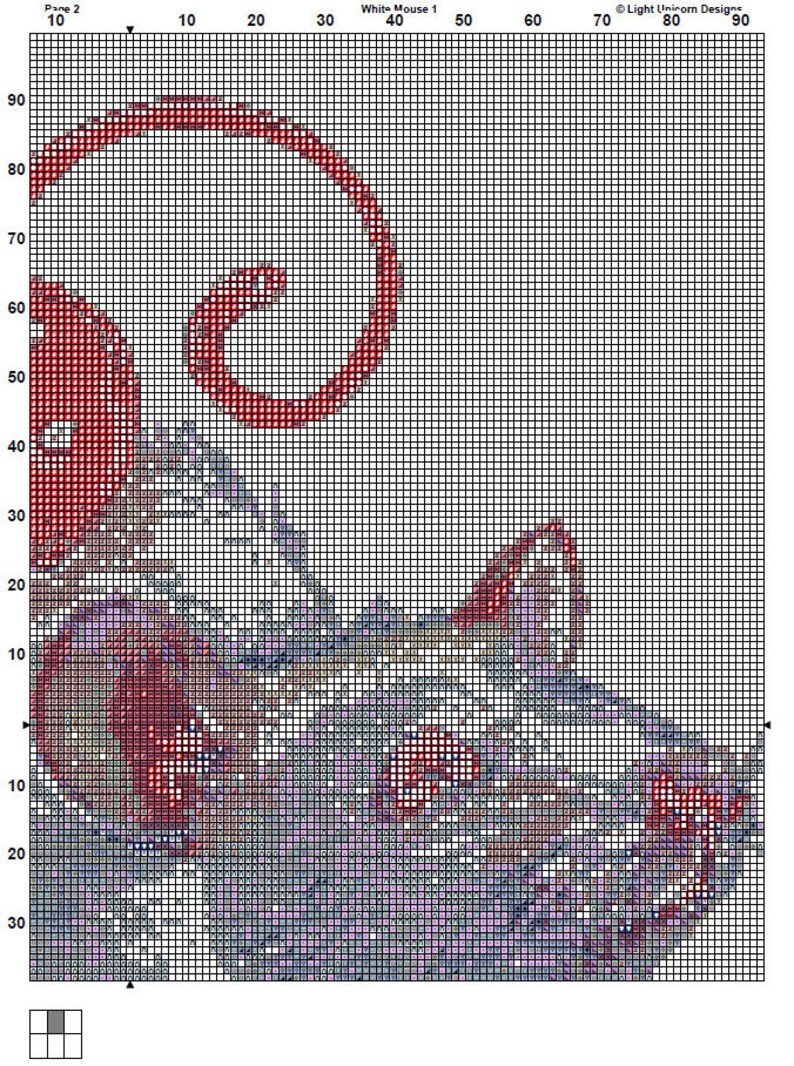 White Mouse Cross Stitch Pattern 1 Instant PDF Download - Rat ...