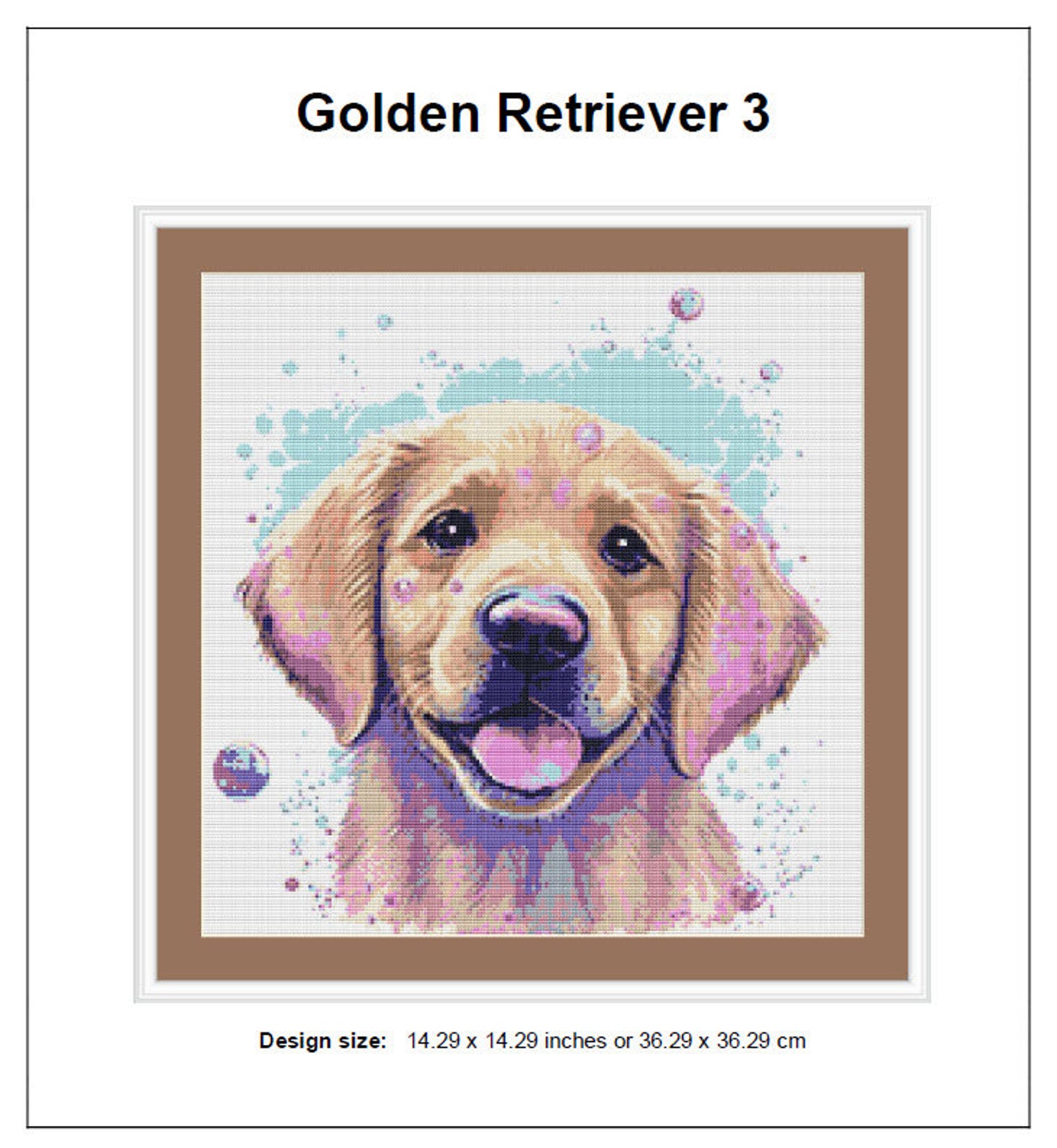 Golden Retriever Cross Stitch Pattern 3 Instant PDF Download - Golden ...