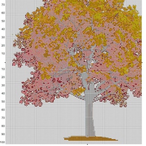 Autumn Tree Cross Stitch Pattern 3 Instant PDF Download | Fall Tree ...
