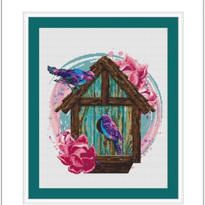 Bird House Cross Stitch Pattern 2 Instant PDF Download - Bird ...