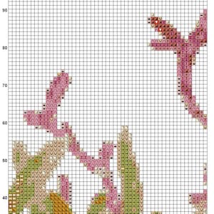 Coral Cross Stitch Pattern 1 Instant PDF Download - Coral Watercolor ...