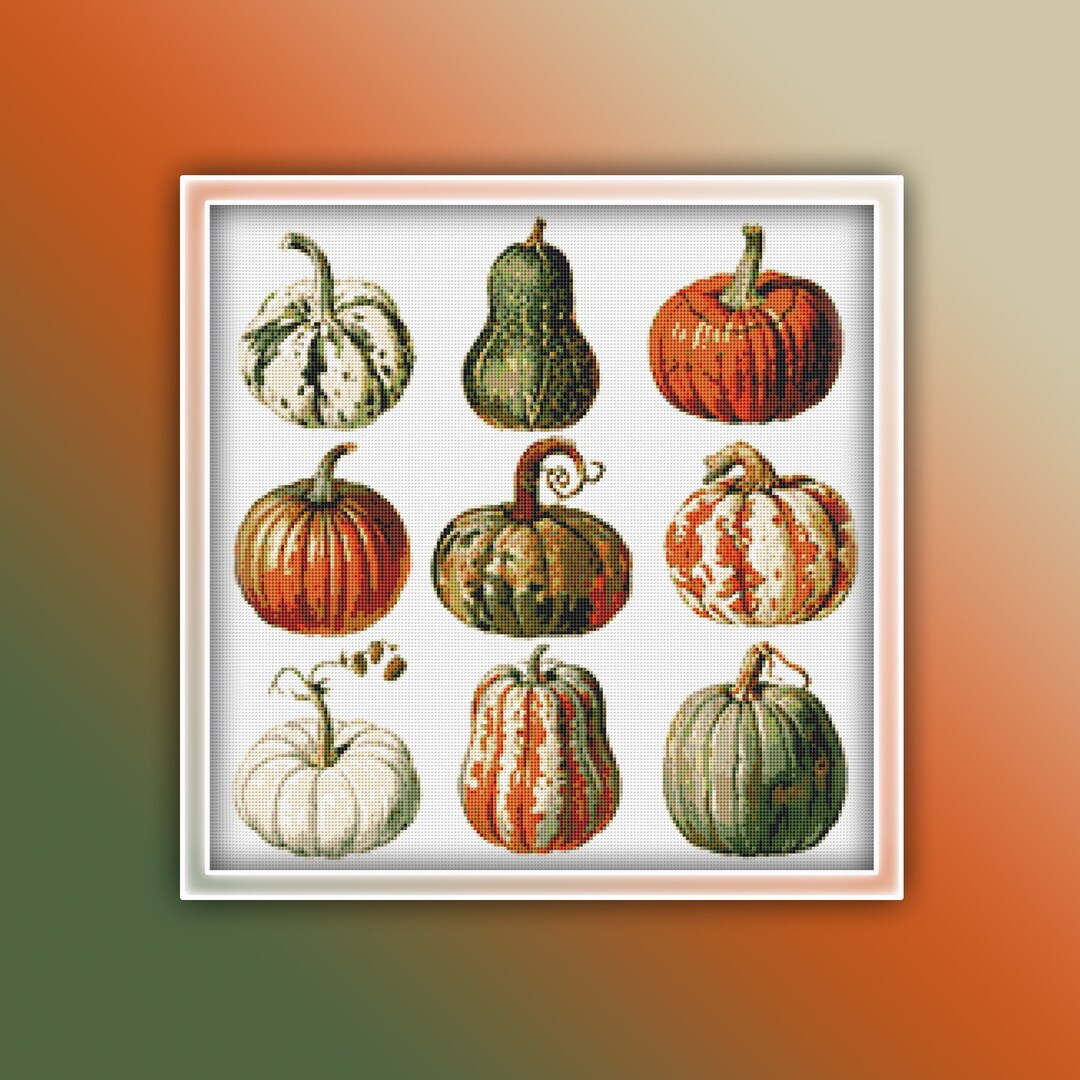 Pumpkins Cross Stitch Pattern 6 Instant PDF Download - Autumn ...