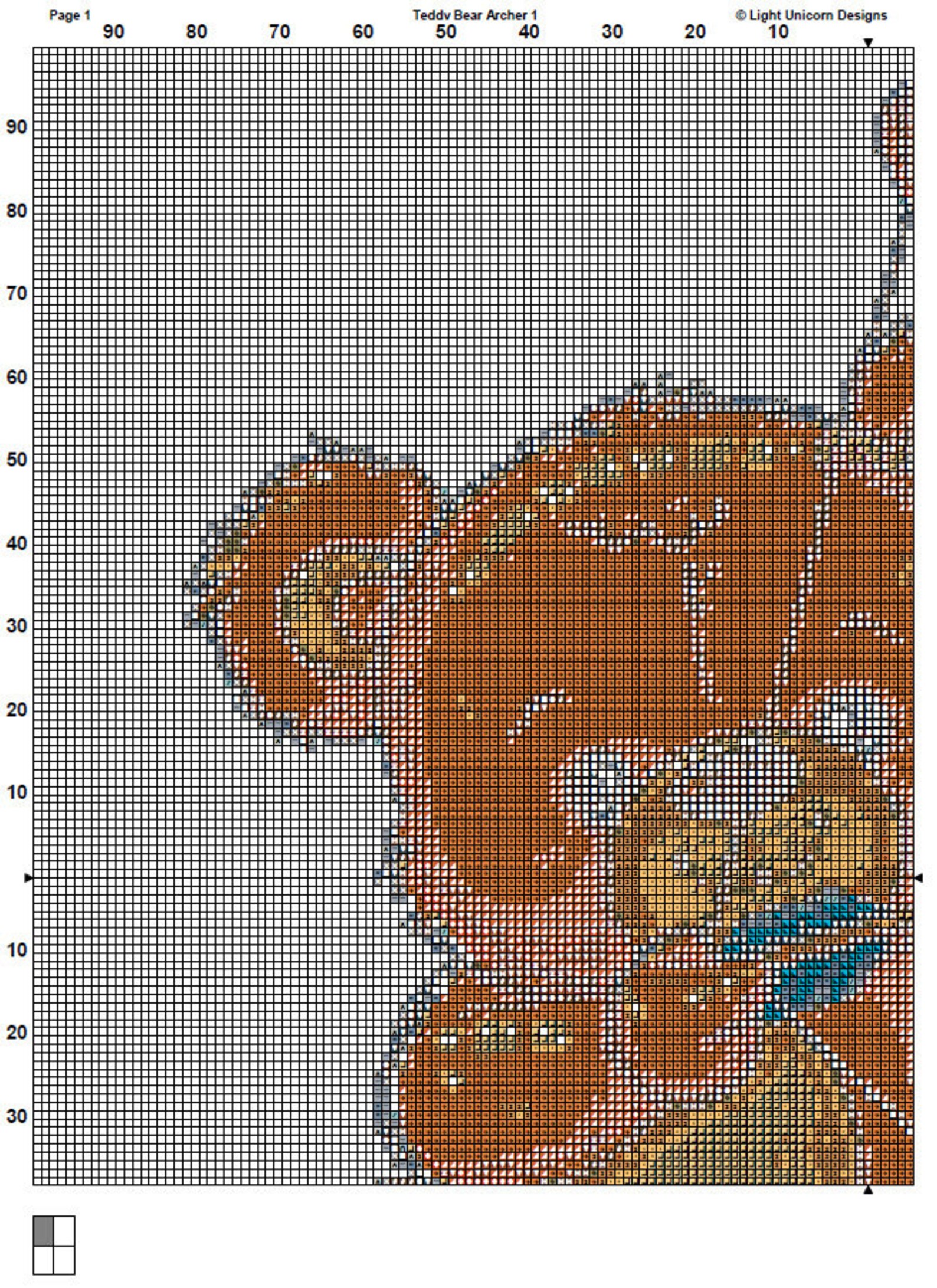 Teddy Bear Archer Cross Stitch Pattern 1 Instant PDF Download | Bow and ...