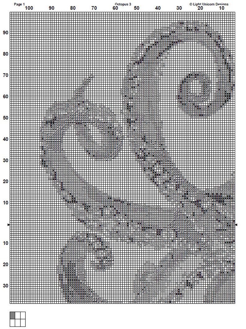 Octopus Cross Stitch Pattern 3 Instant PDF Download - Octopus ...