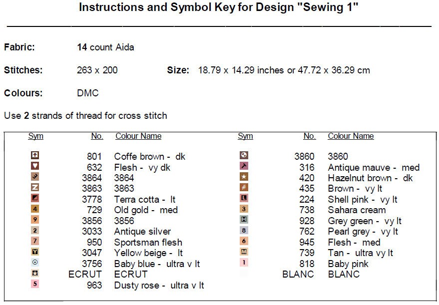 Sewing Cross Stitch Pattern 1 Instant PDF Download Needles - Etsy