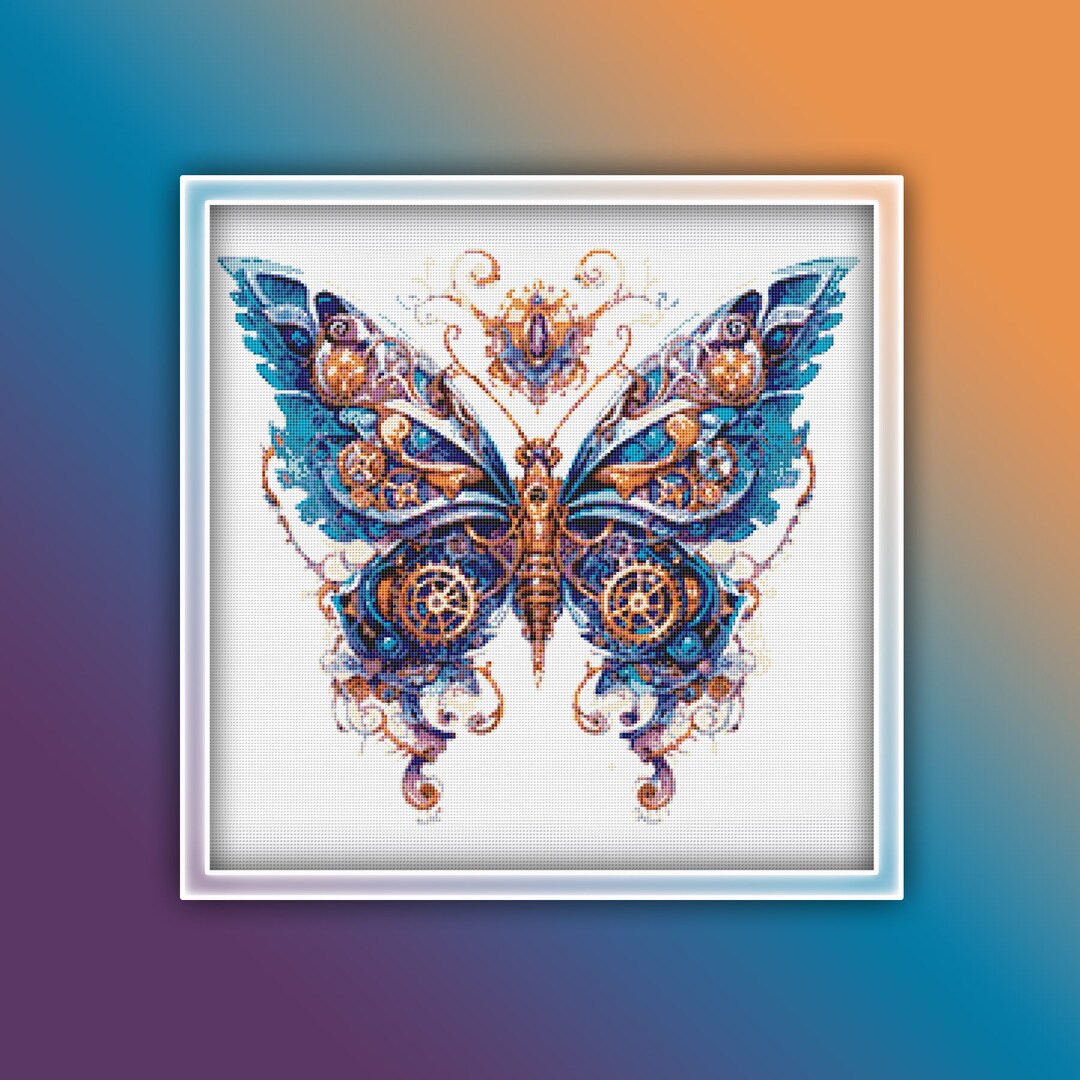 Steampunk Butterfly Cross Stitch Pattern 1 Instant PDF Download ...