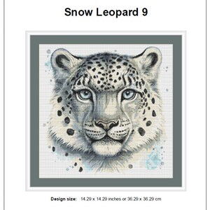 Snow Leopard Cross Stitch Pattern 9 Instant PDF Download - Leopard ...