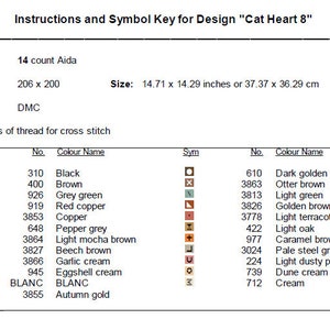 Cat Heart Cross Stitch Pattern 8 Instant PDF Download - Kitty ...