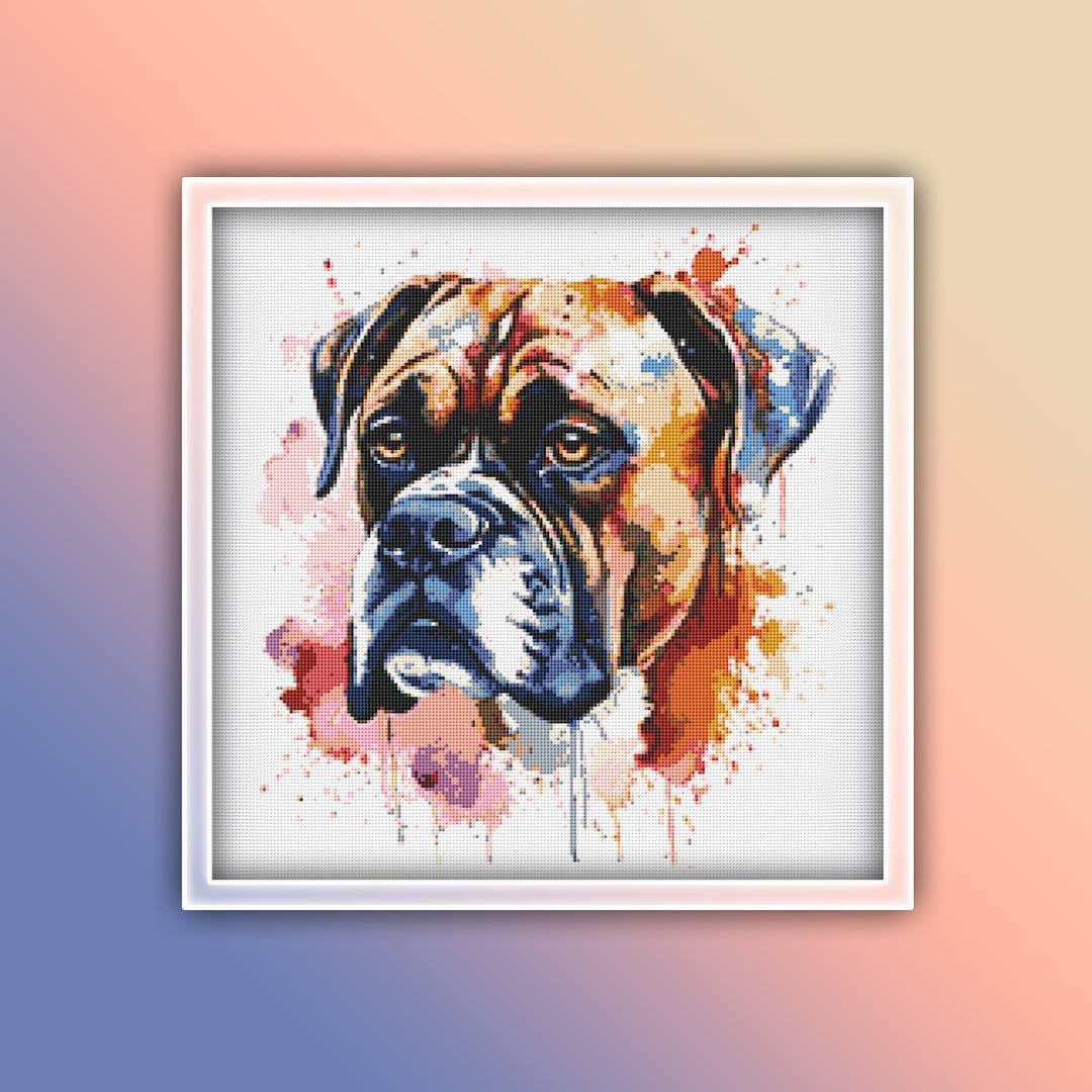 Boxer Cross Stitch Pattern 5 Instant PDF Download - Boxer Dog ...