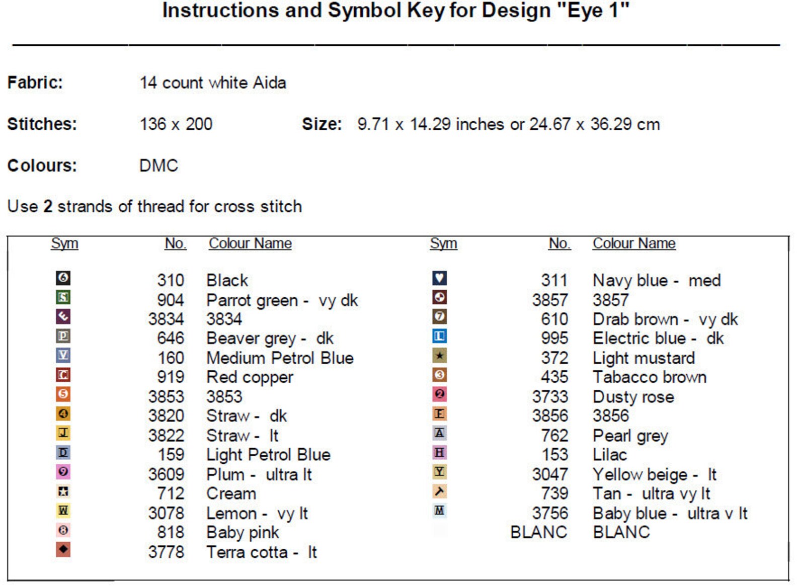 Eye Cross Stitch Pattern 1 Instant PDF Download Eye - Etsy