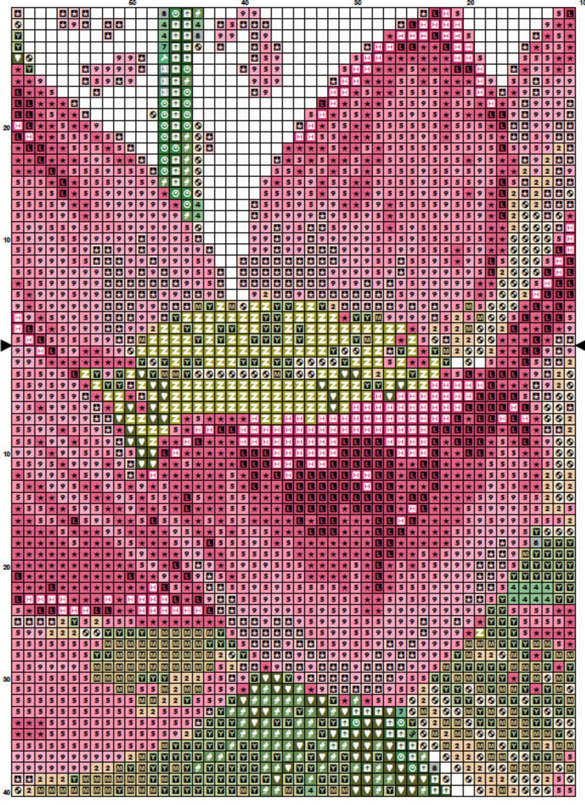 Lotus Cross Stitch Pattern 1 Instant PDF Download Lotus | Etsy