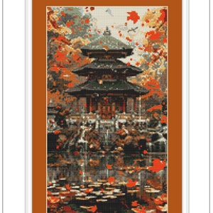 Temple Cross Stitch Pattern 1 Instant PDF Download - Chinese Temple ...