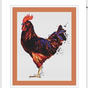 Chicken Cross Stitch Pattern 1 Instant PDF Download - Rooster ...