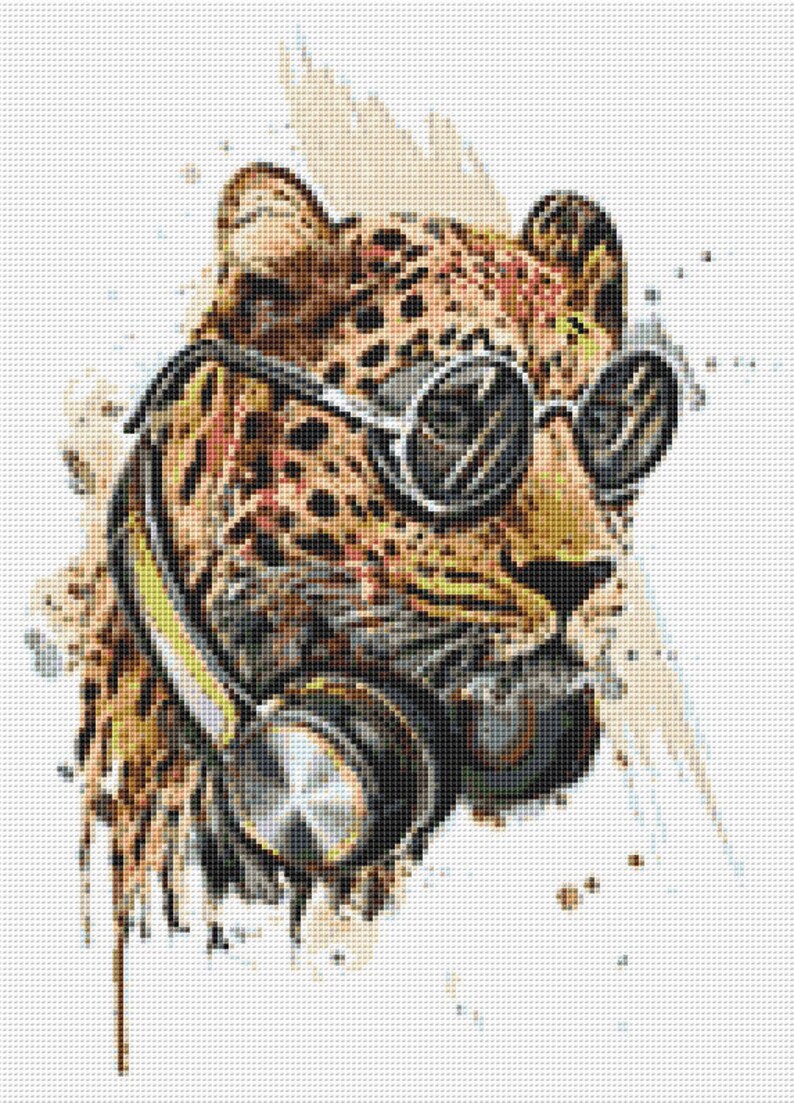 Leopard Cross Stitch Pattern 7 Instant PDF Download Music - Etsy