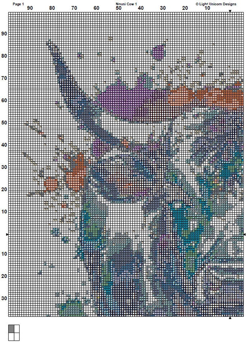 Nguni Cow Cross Stitch Pattern 1 Instant PDF Download - African Cow ...