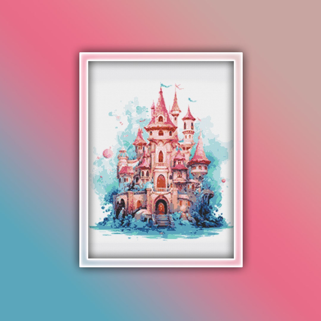 Castle Cross Stitch Pattern 7 Instant PDF Download - Fairy Tale Castle ...