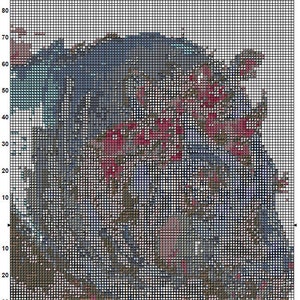 Ballerina Hippo Cross Stitch Pattern 1 Instant PDF Download - Hippo Watercolor Cross Stitch ...