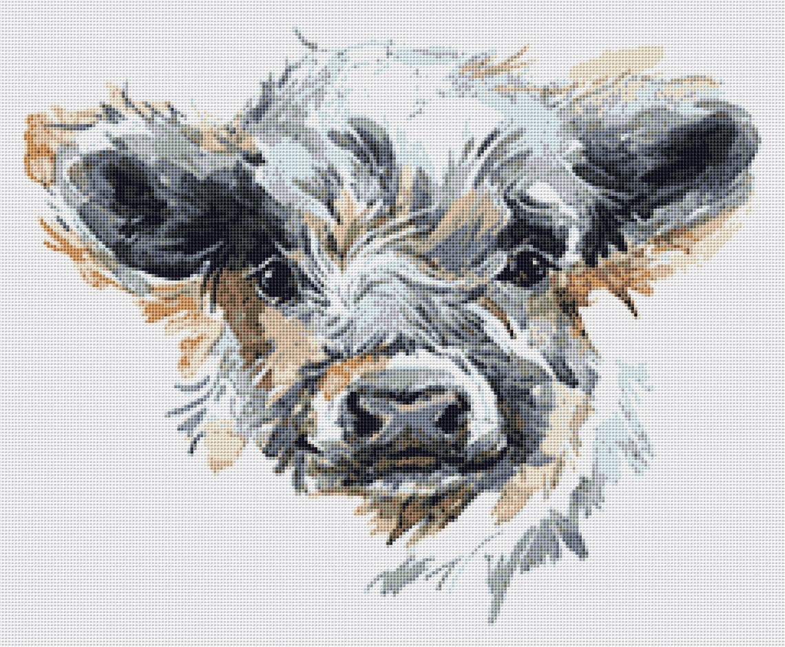 Calf Cross Stitch Pattern 2 Instant PDF Download Cow - Etsy