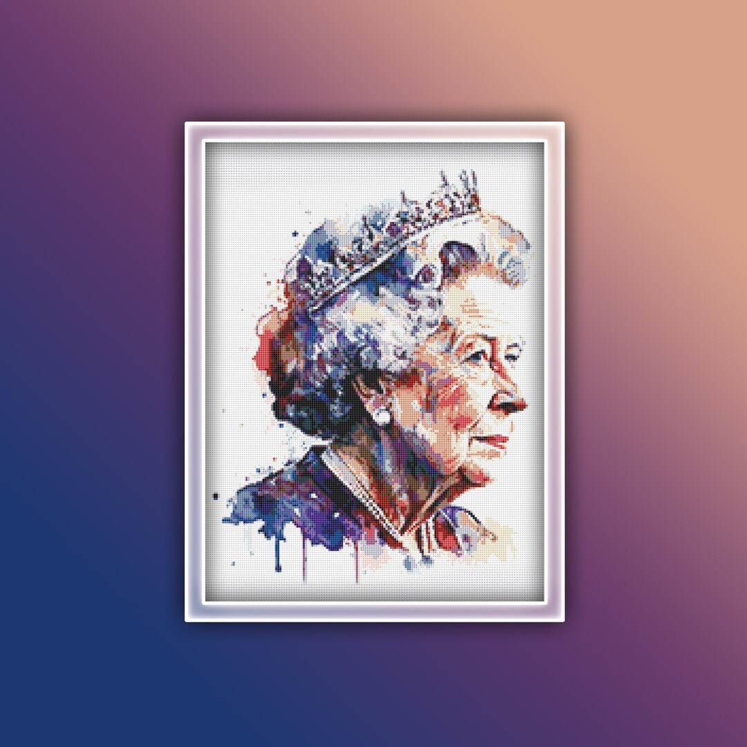 Queen Elizabeth II Cross Stitch Pattern 2 Instant PDF Download - Queen ...
