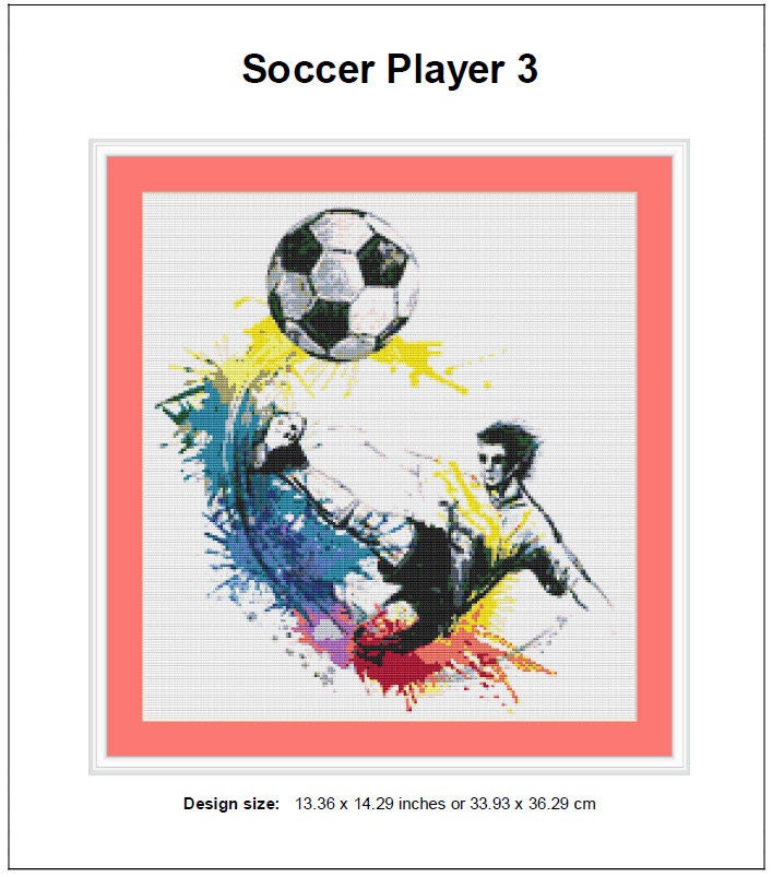 Soccer Player Cross Stitch Pattern 3 Instant Download Instant PDF ...