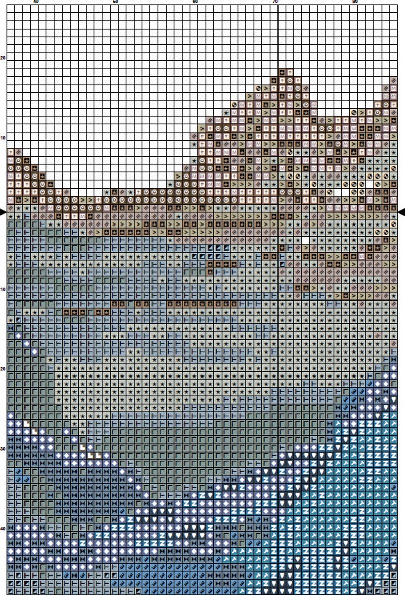 Japanese Landscape Cross Stitch Pattern 2 Instant PDF Download | Etsy